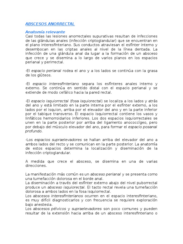 Abscesos y Fistulas Anorrectales | PDF | Especialidades Medicas | Medicina CLINICA