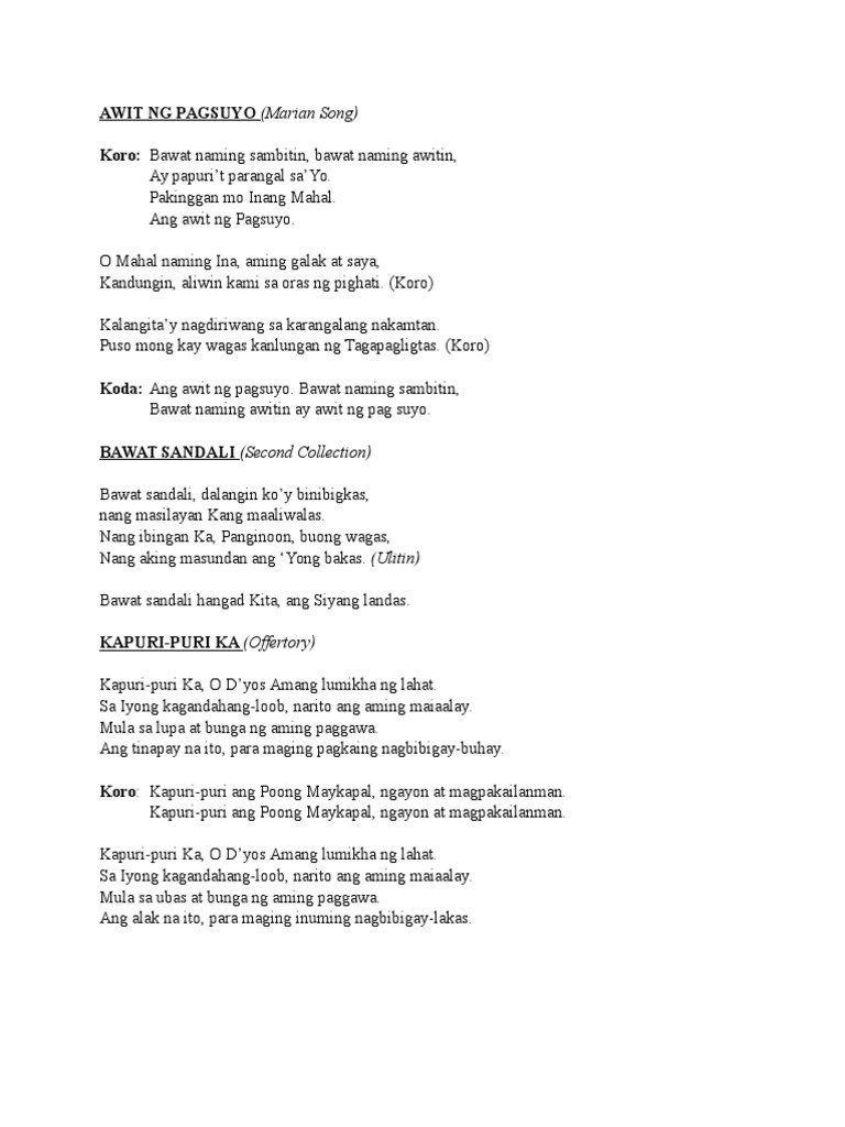 Awit NG Pagsuyo | PDF