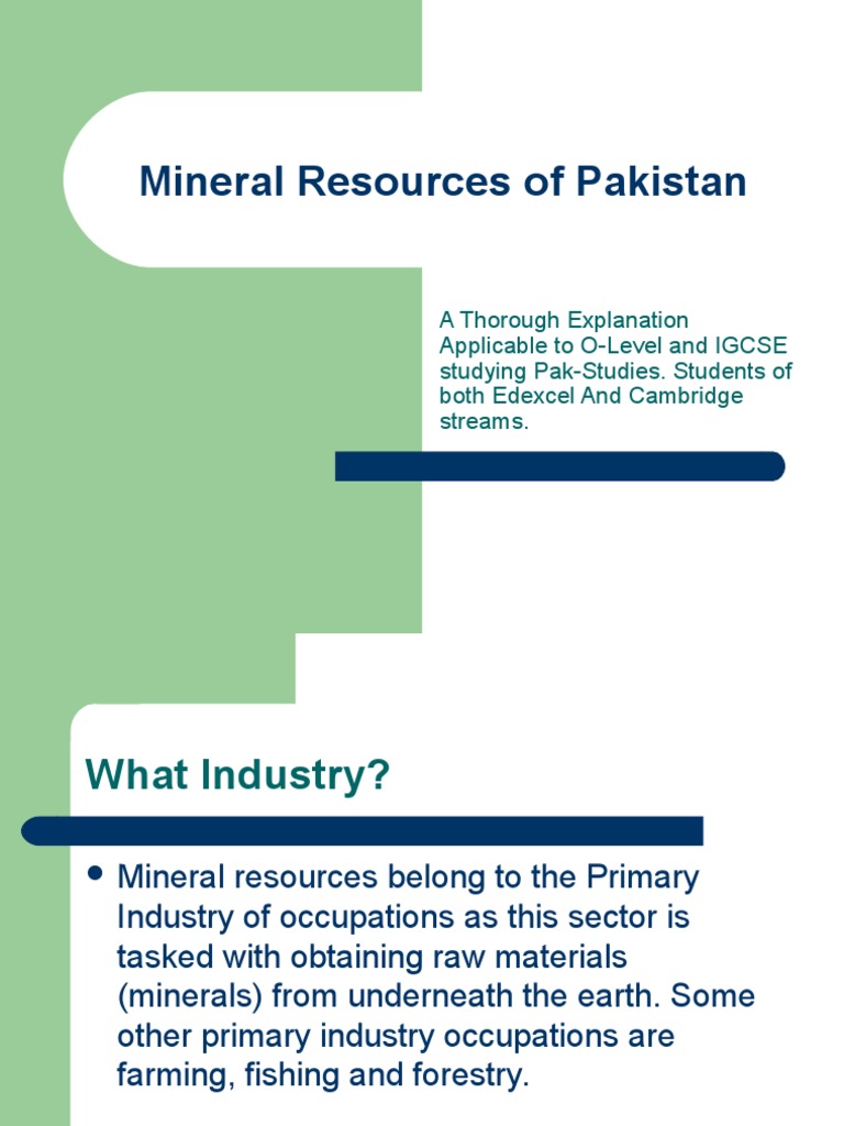 Mineral Resources of Pakistan | PDF