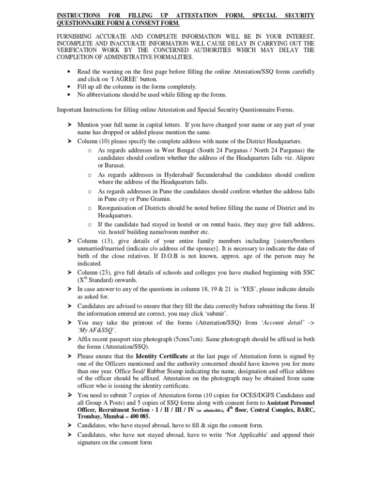 Instructions Attestation Form | PDF | Government | Business