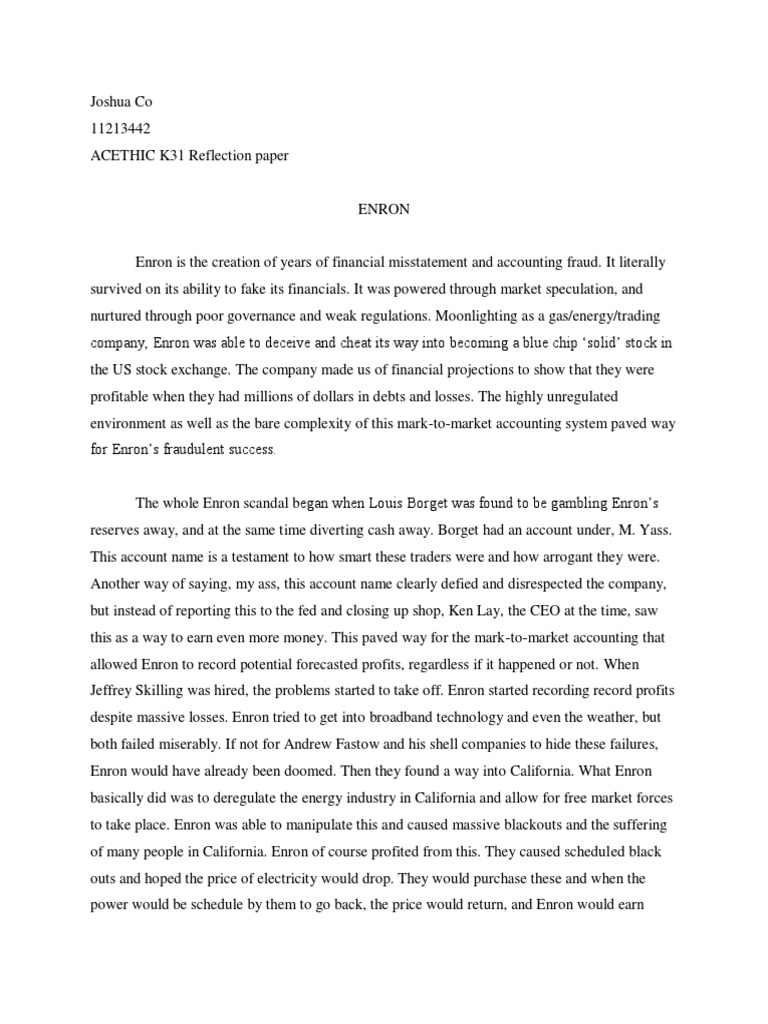 Enron Paper | PDF | Enron | Energy (General)