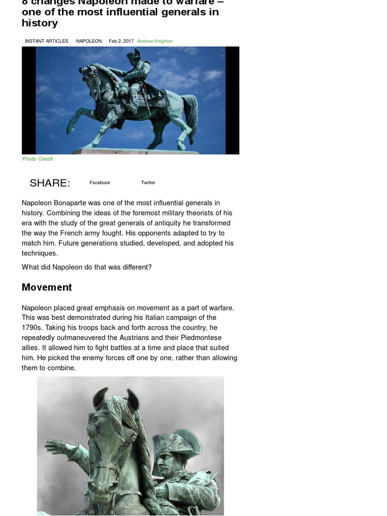 Andrew Knighton - 8 Changes Napoleon Made To Warfare | PDF | Maneuver ...