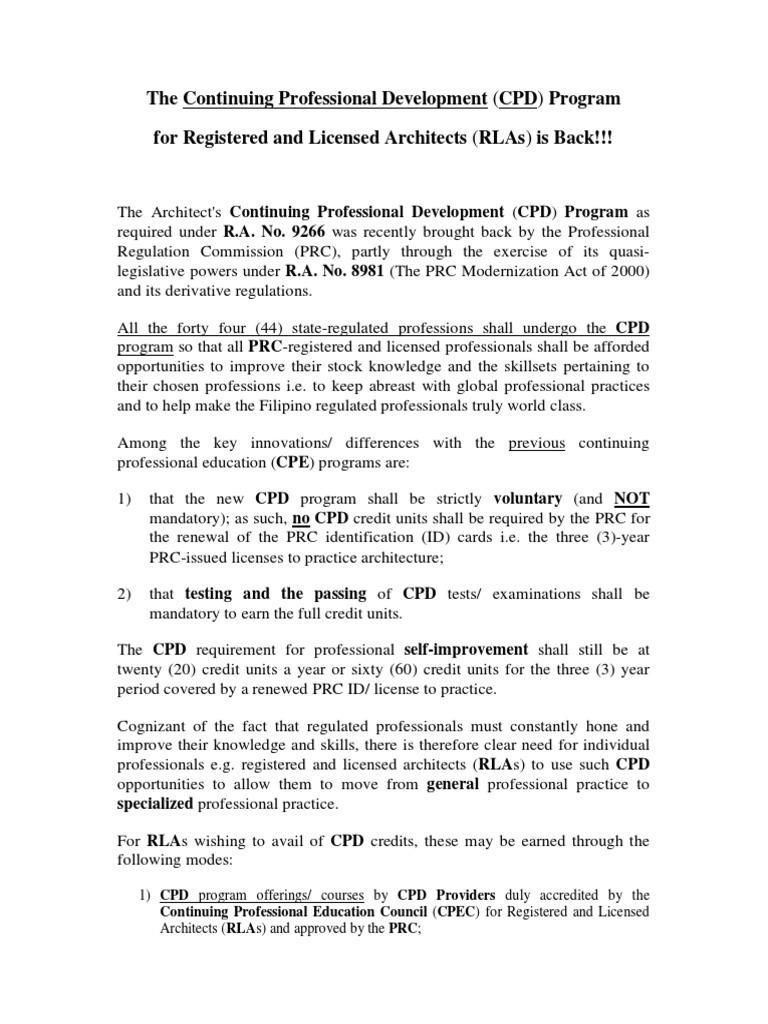 Continuing Professional Development Program | Download Free PDF ...