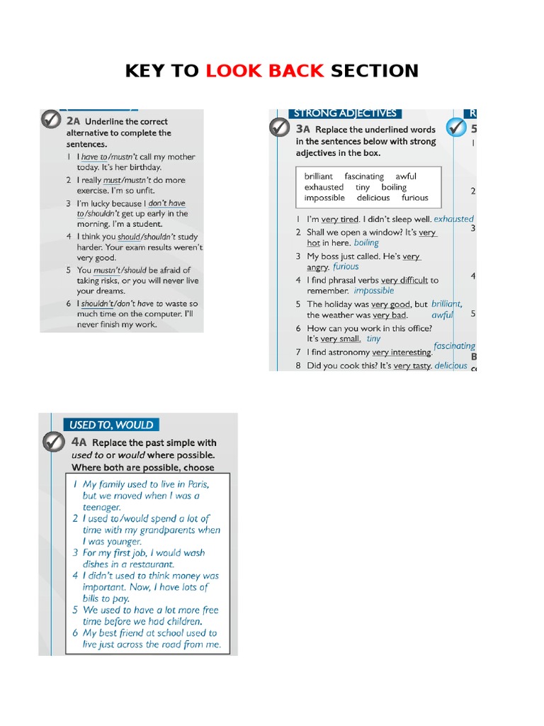 Key To Section: Look Back | PDF
