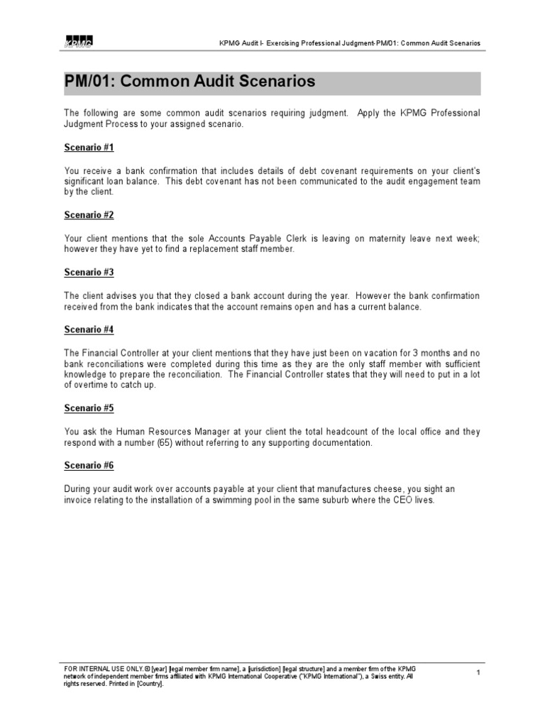 Audit Scenarios | PDF