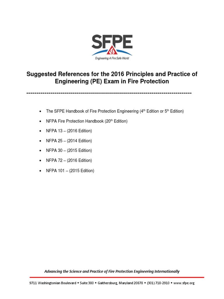 2016 Fire Protection PE Exa | PDF