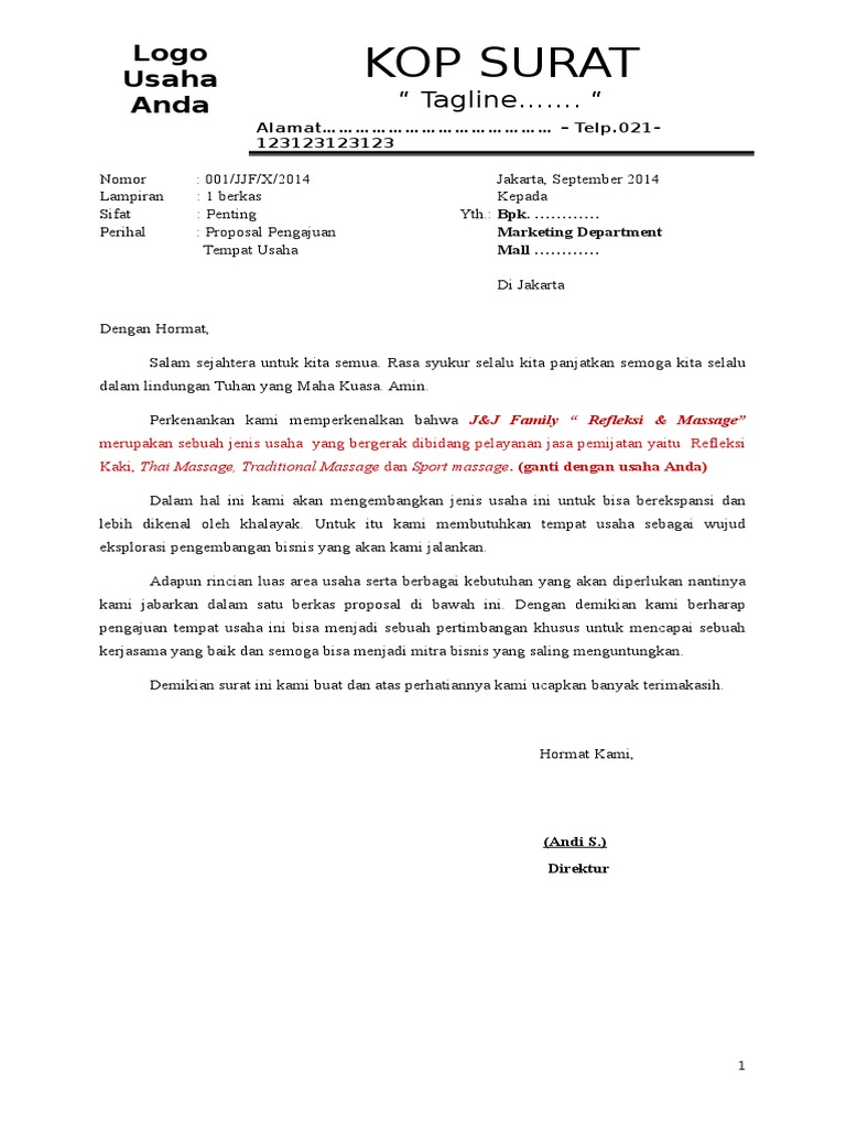 proposal pengajuan tempat usaha.docx proposal pengajuan tempat usaha.docx