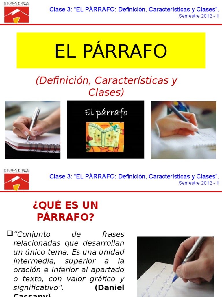 Definición y Clases de Párrafos | PDF | Oración (Lingüística) | Libertad