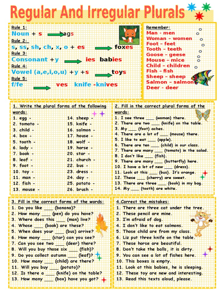 Regular and Irregular Plurals | PDF | Languages | Language Arts ...