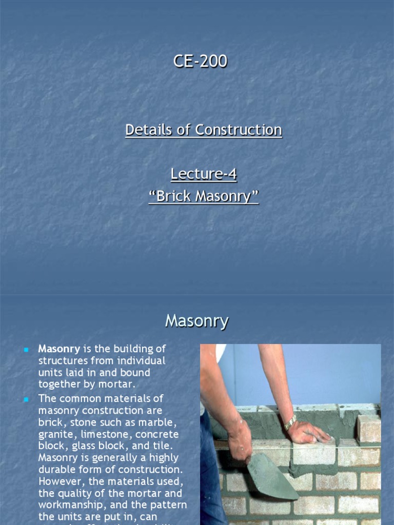 Masonry | PDF | Mortar (Masonry) | Masonry