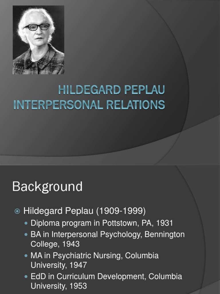 Hildegard Peplau - Interpersonal Relations Theory | Health Care ...