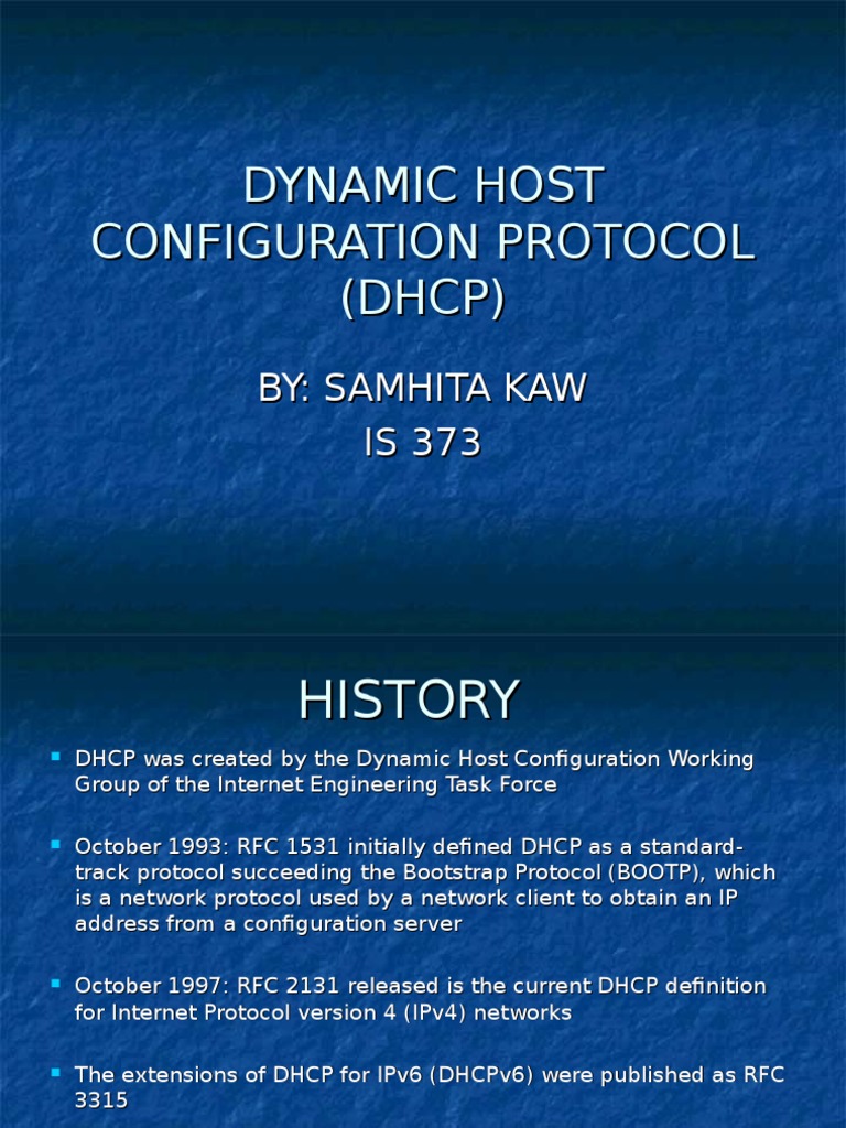 DHCP | PDF | Ip Address | Internet Protocols