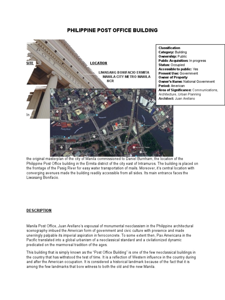 Philippine Post Office Building | PDF | Manila | Philippines