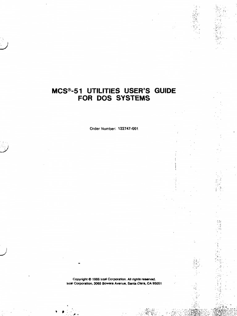 Intel MCS-51 Utilities Users Guide For Dos Systems | PDF
