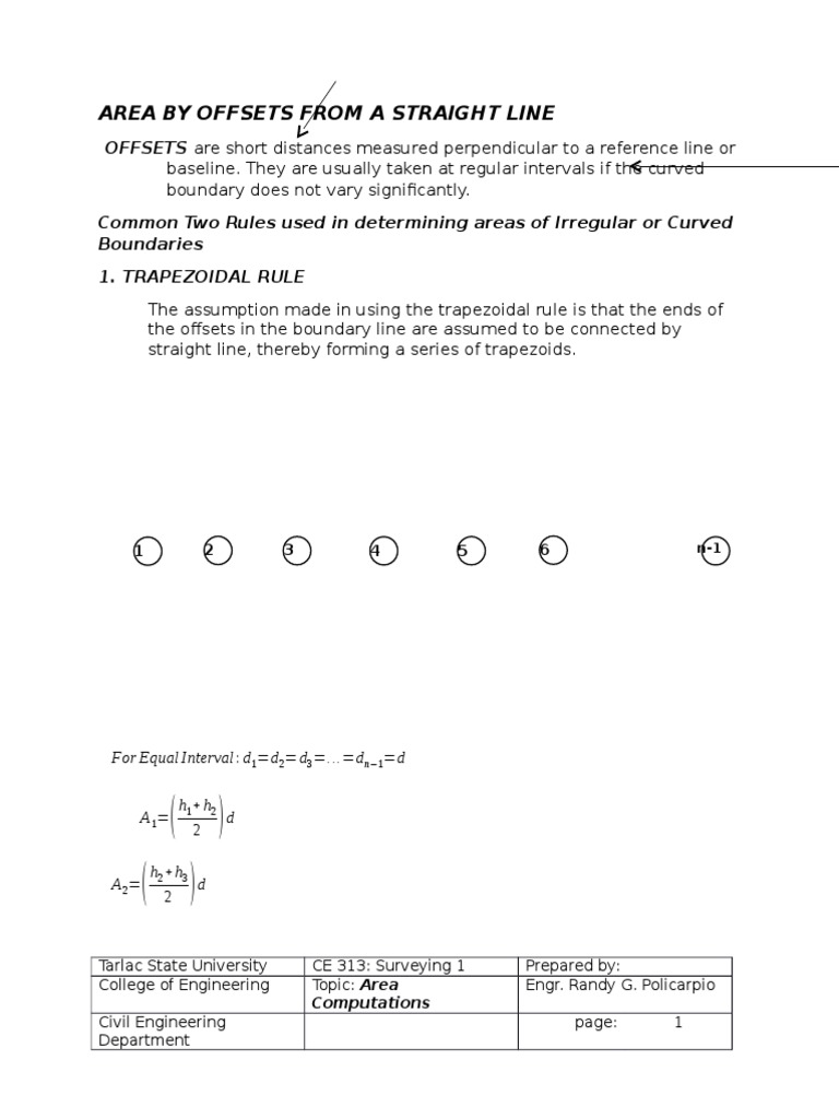 Area by Offsets | PDF | Space | Geometry