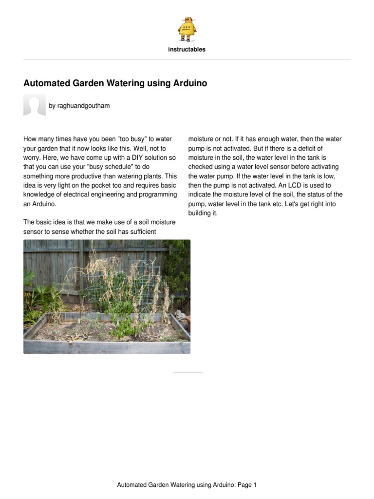 Automated Garden Watering System Using Arduino: A Guide to Building a ...