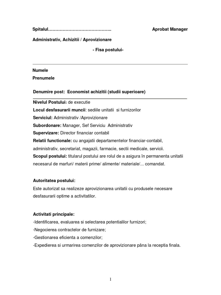 Fisa Postului_ Economist Achizitii