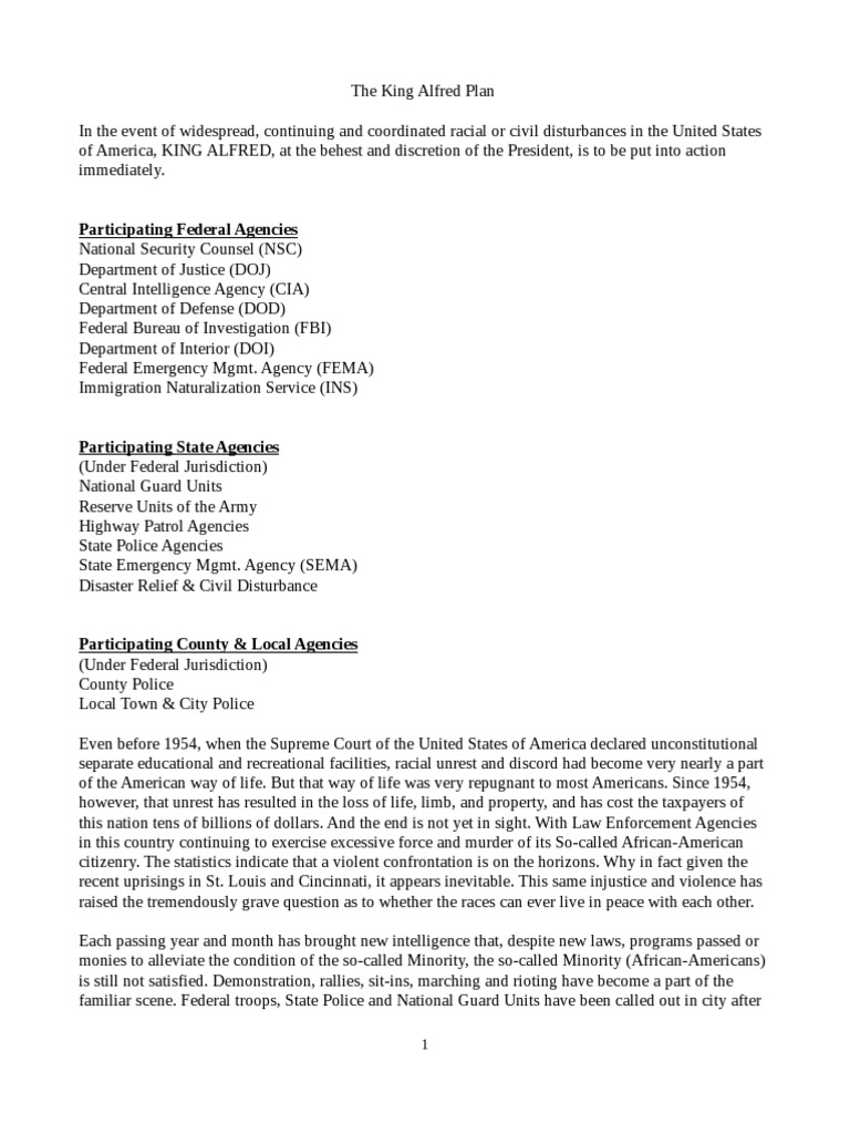 The King Alfred Plan Document | PDF