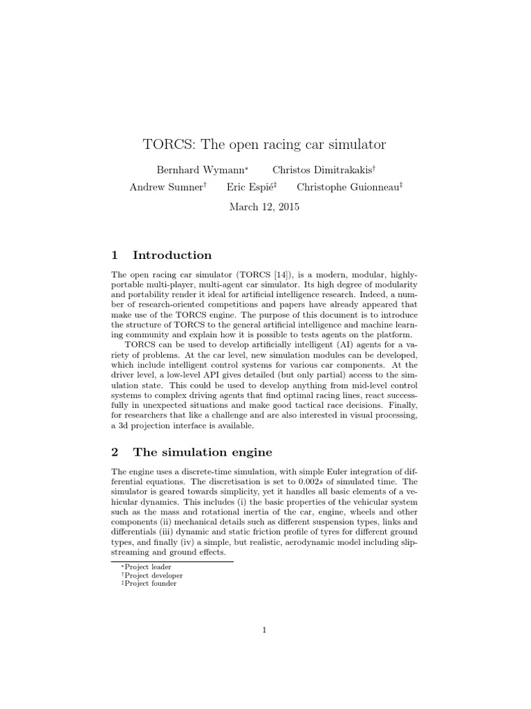 Torcs | PDF | Robot | Robotics