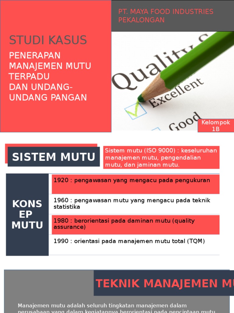 Pengawasan Mutu PT Maya Food Industries | PDF