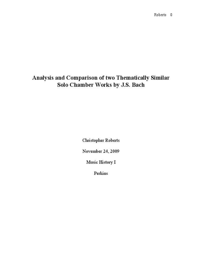 Analysis - Comparison CH Works J.S. Bach | PDF | Johann Sebastian Bach ...