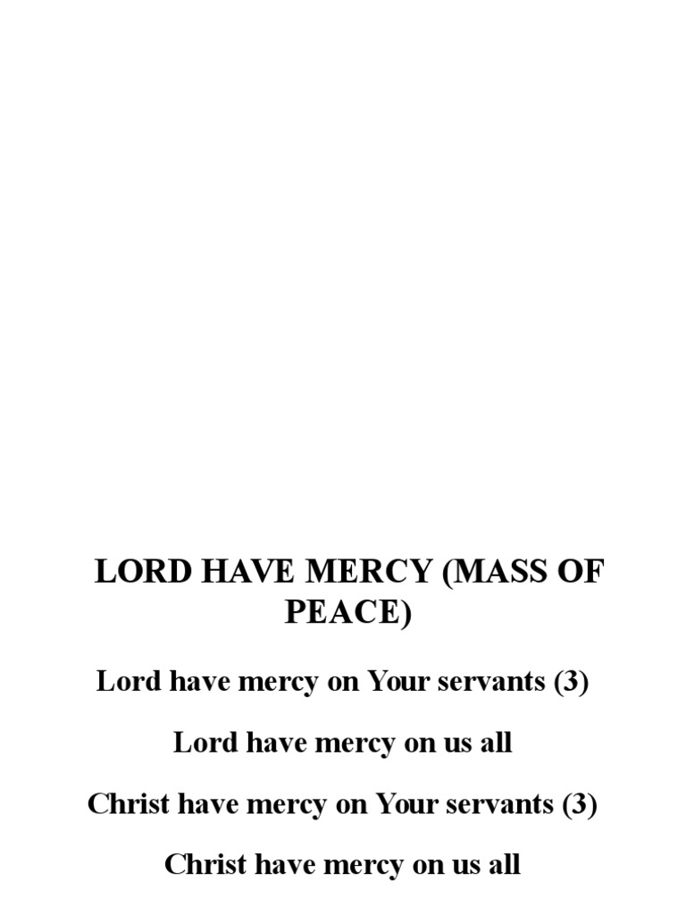 Lord Have Mercy | PDF | Mercy | Sin
