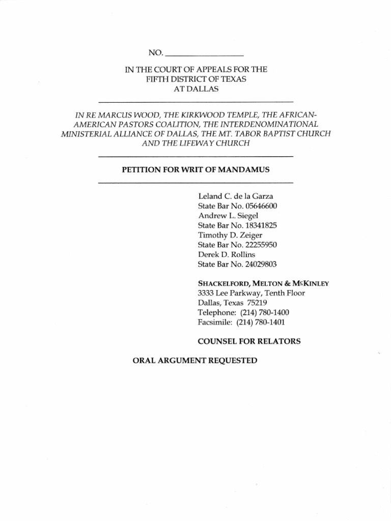 Petition For Writ of Mandamus | PDF | Mandamus | Petition