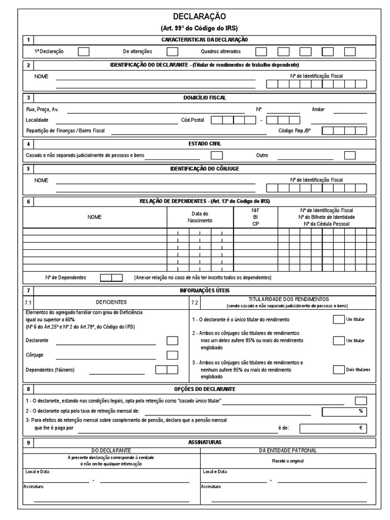 Declaracao Art99 IRS | PDF | Business