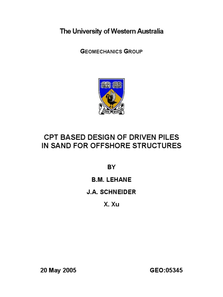 CPT Design for Offshore Piles | PDF | Deep Foundation | Friction