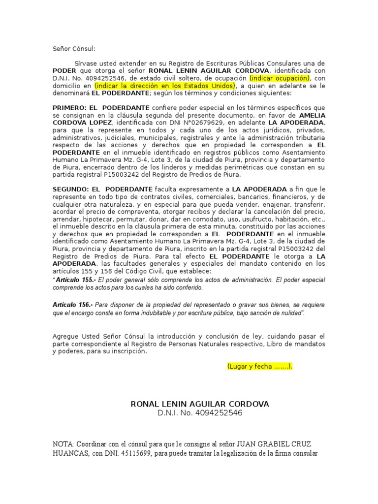 Poder Consular | Propiedad | Información del gobierno