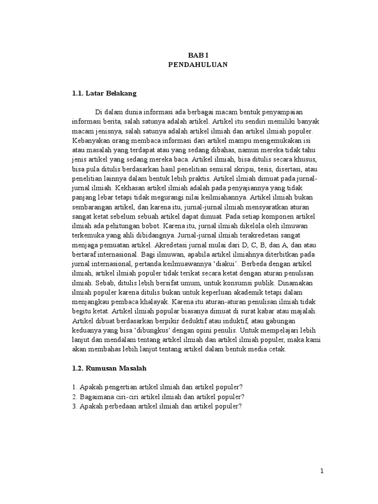 Artikel Ilmiah & Populer
