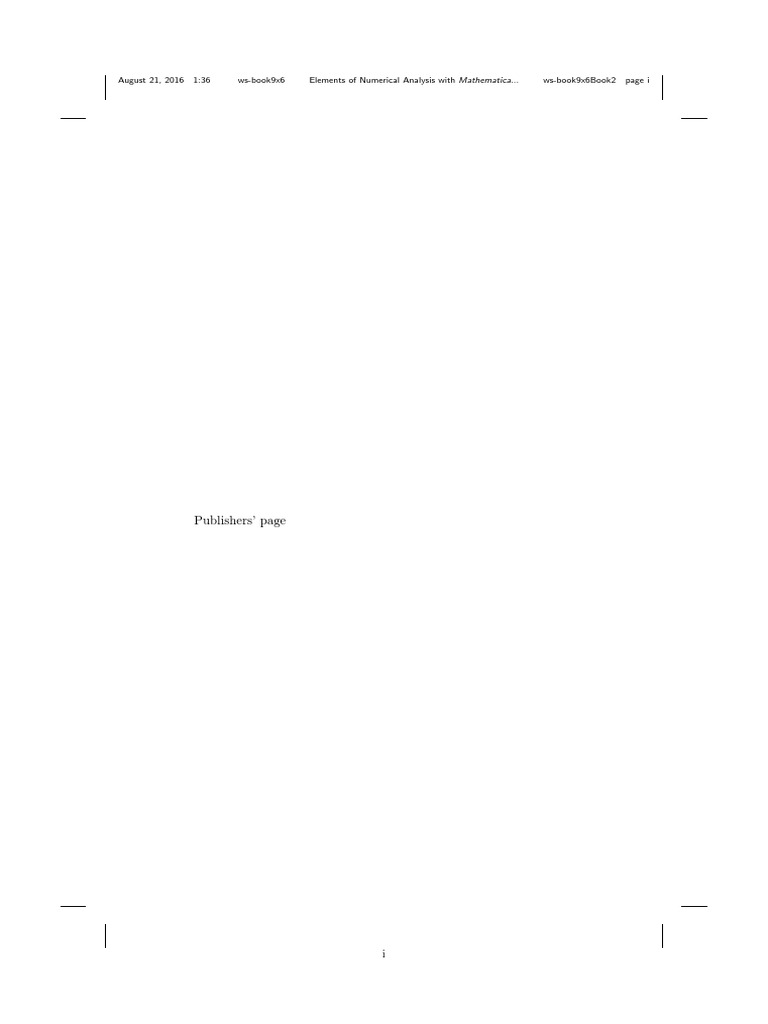 Elements of Numerical Analysis With Mathematica | PDF | Numerical ...