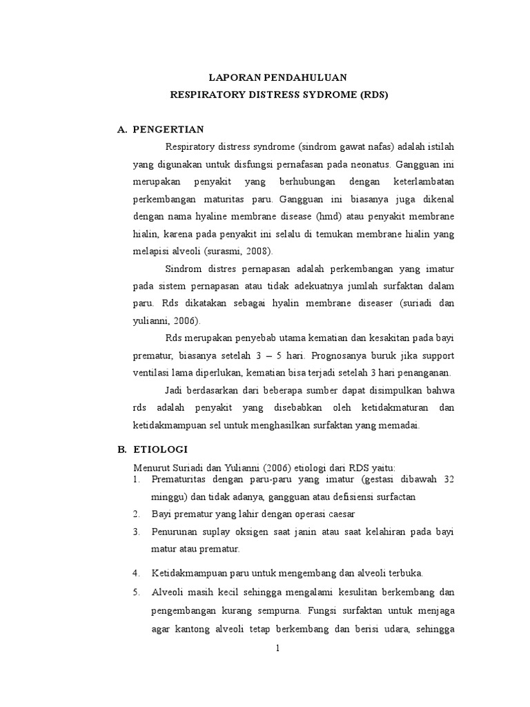 Laporan Pendahuluan Rds | PDF