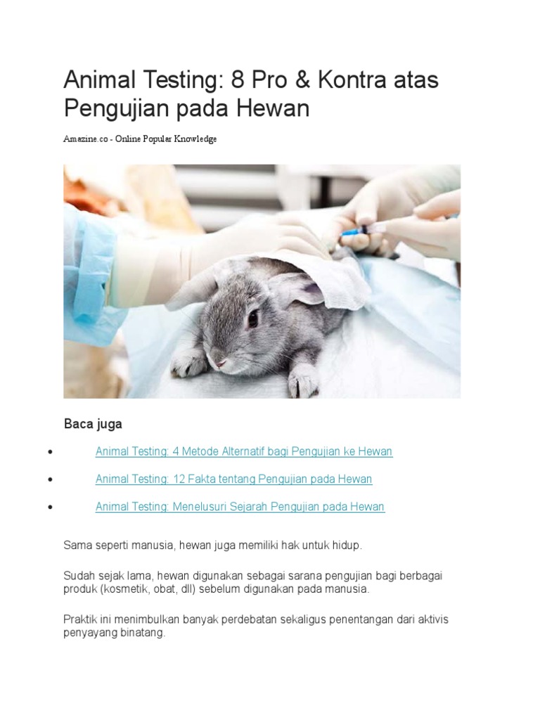 Animal Testing | PDF