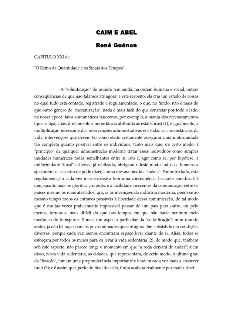 Caim e Abel | PDF | Tempo | Vida