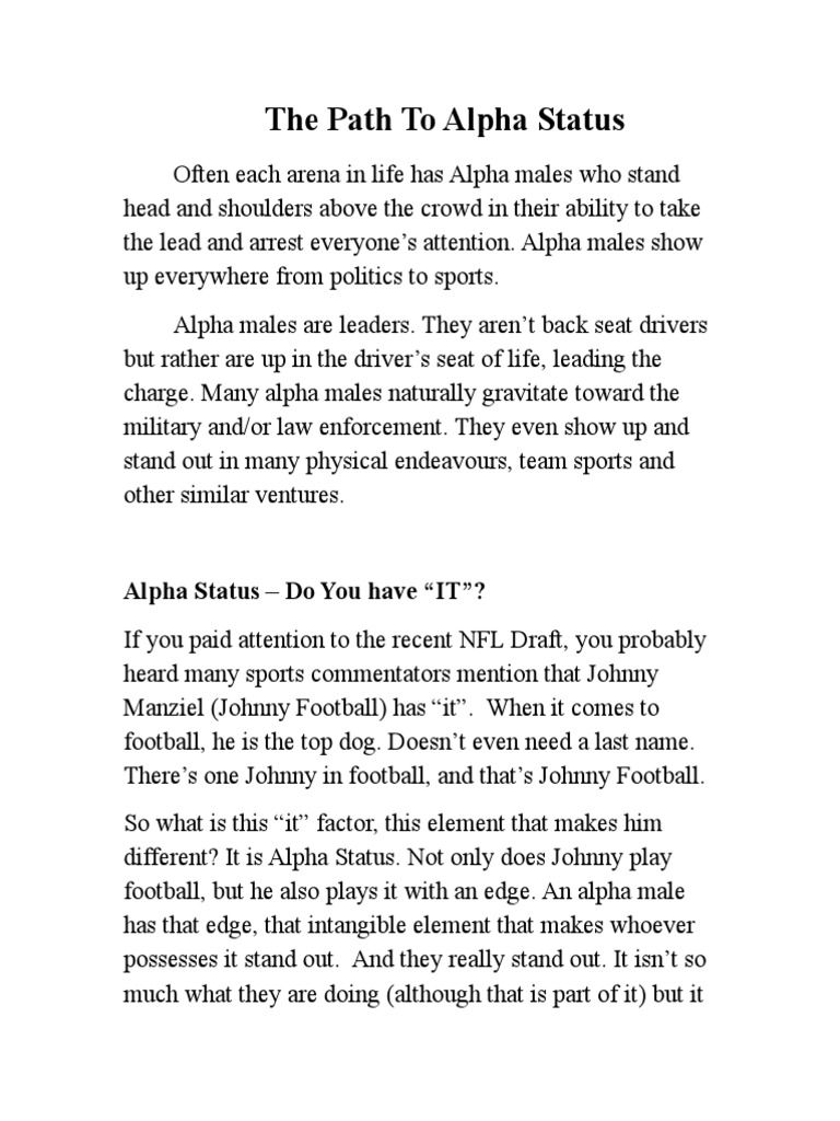Alpha Status | PDF | Nonverbal Communication