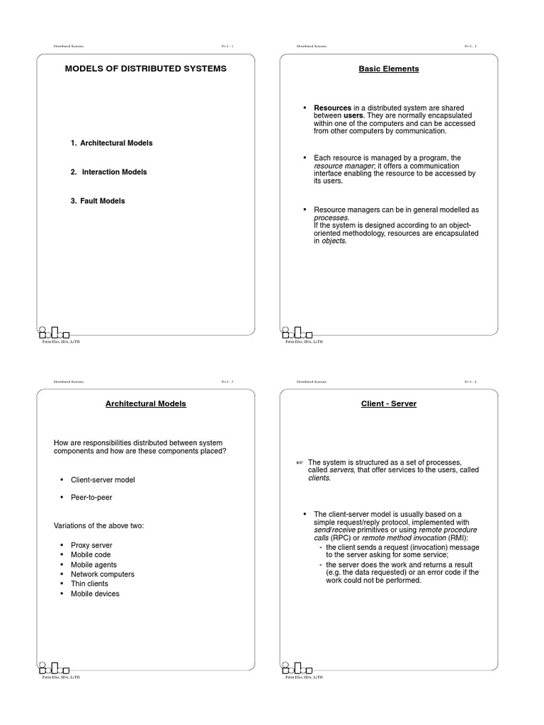 Models of Distributed Systems: Basic Elements | Download Free PDF | Client–Server Model | Server ...