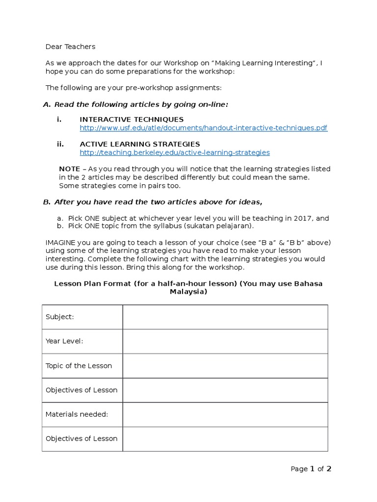 Assignment Note To Participants | PDF