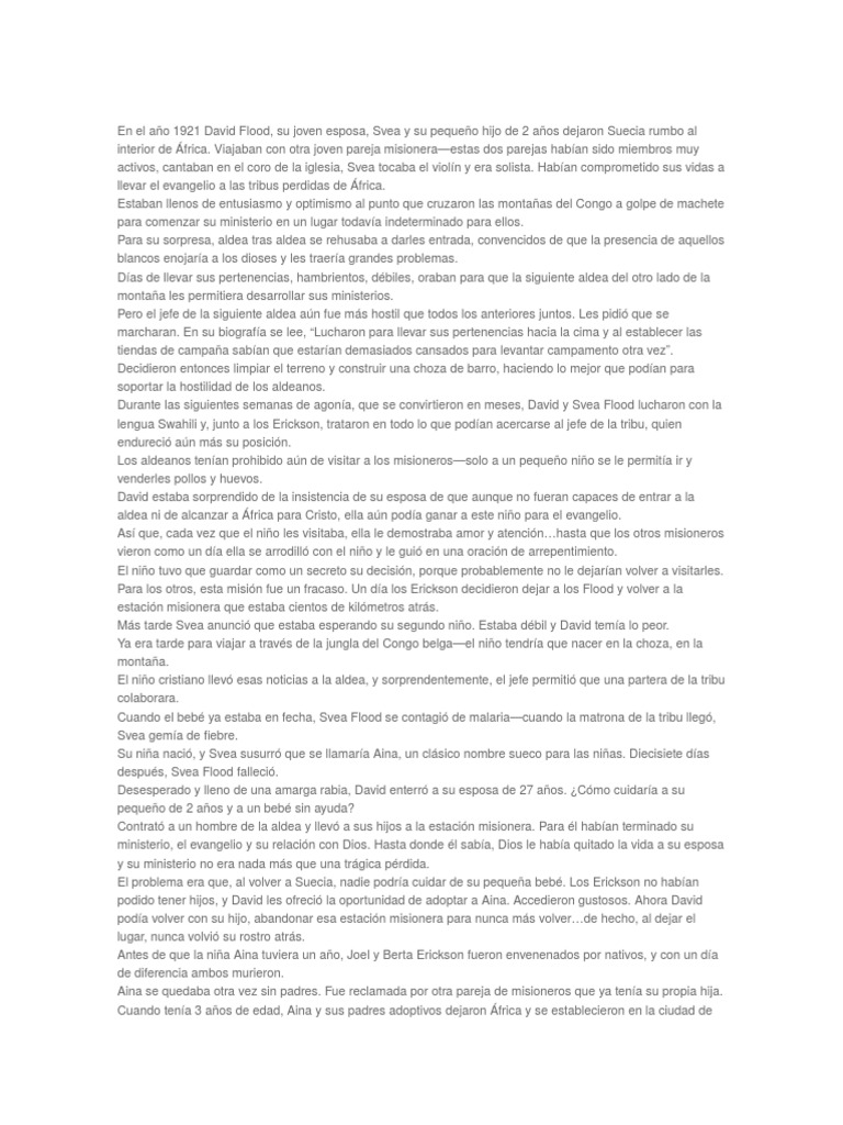 David y Svea Flood | PDF | David | Misionero