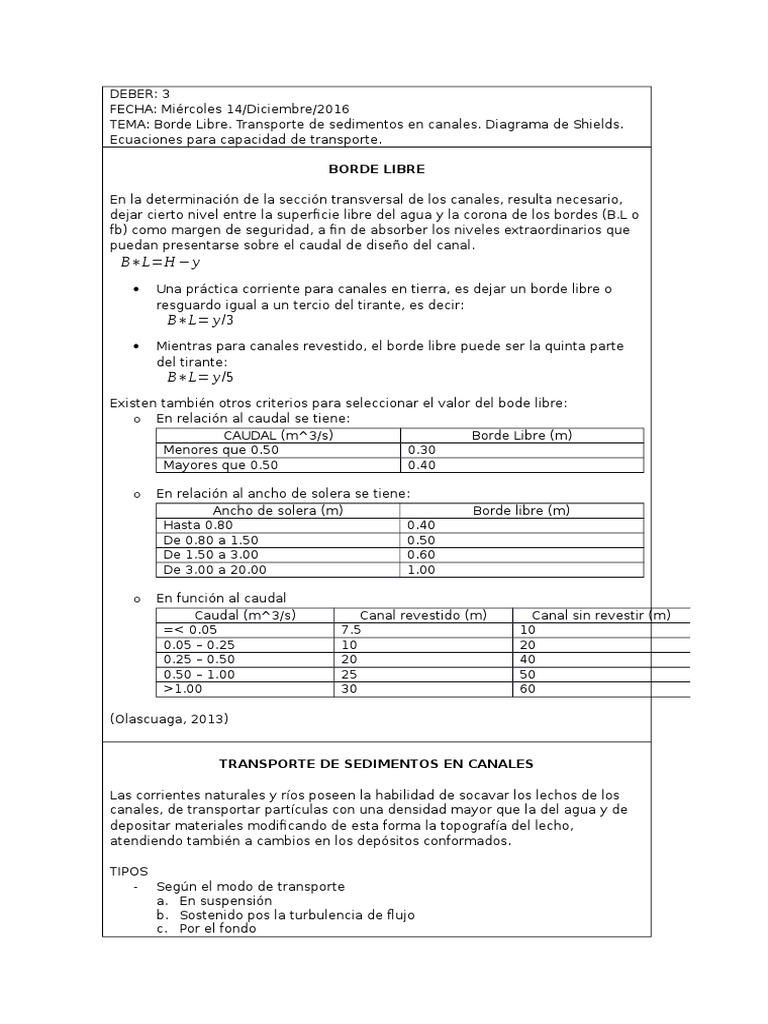 Borde Libre | PDF | Science | Ingeniería