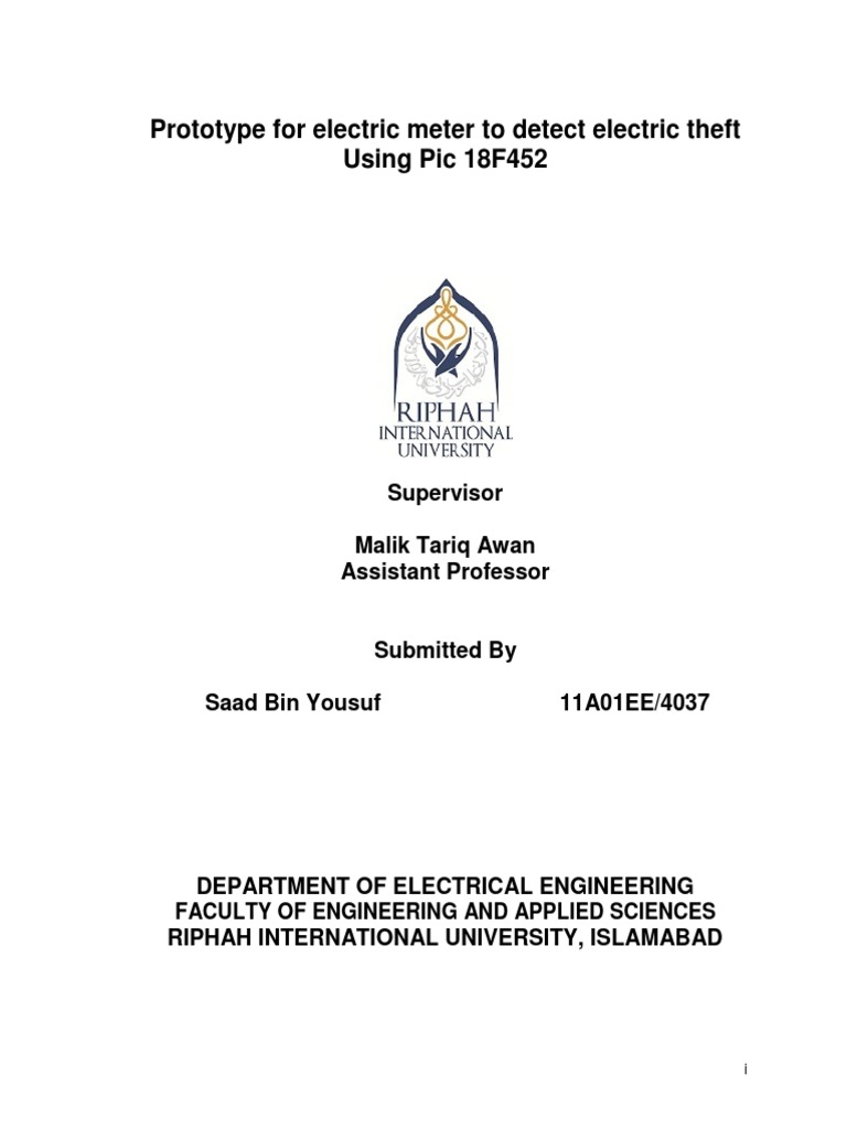 Prototype For Electric Meter To Detect Electric Theft Using PIC 18F452 PDF | PDF | Transformer ...