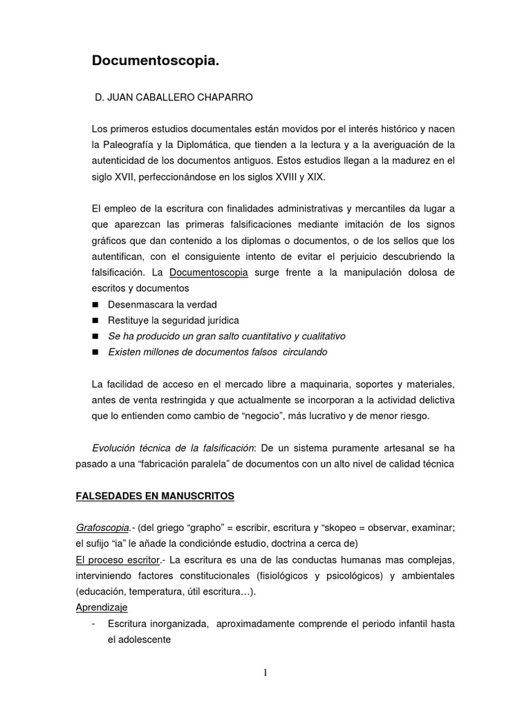 Documentoscopía PDF | PDF | Testigo experto | Grafología