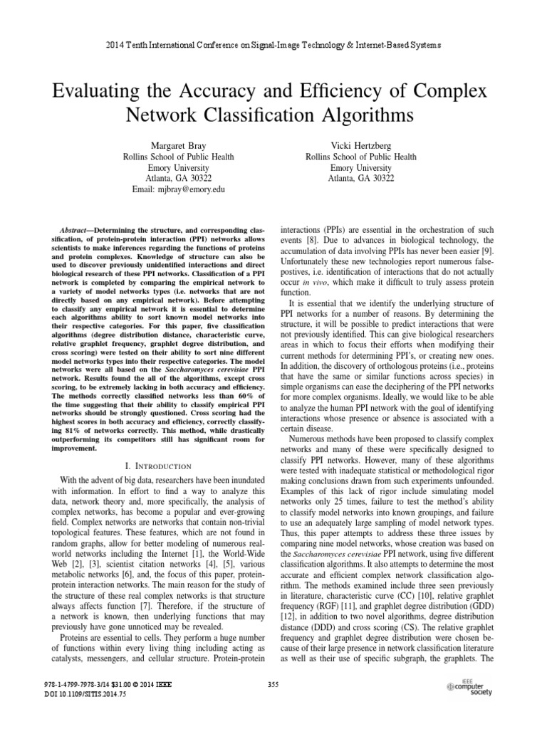 Evaluating The Accuracy and Efficiency of Complex Network ...