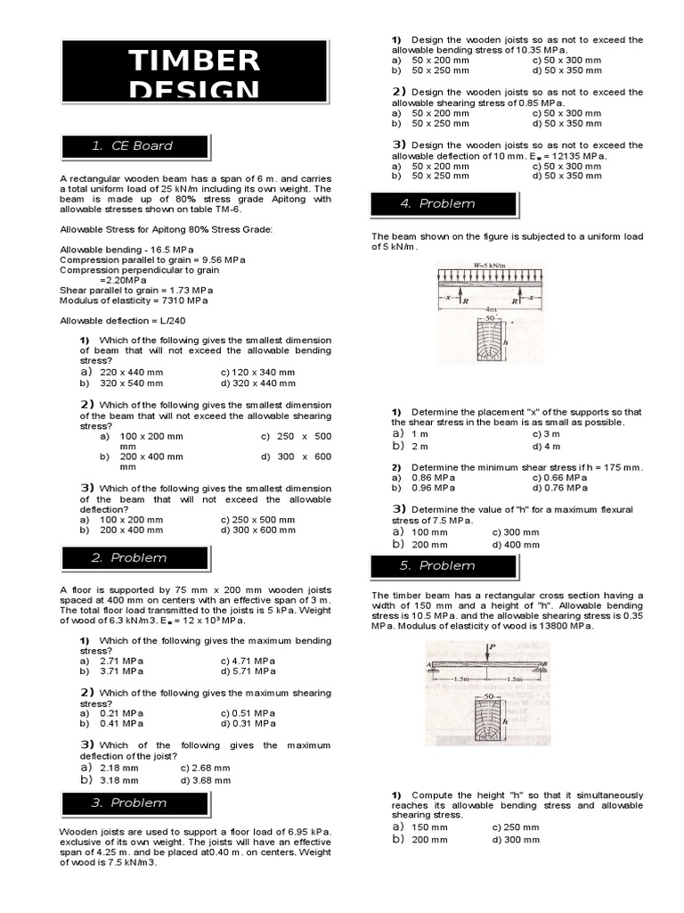 Timber Design Review PDF | PDF | Bending | Beam (Structure)