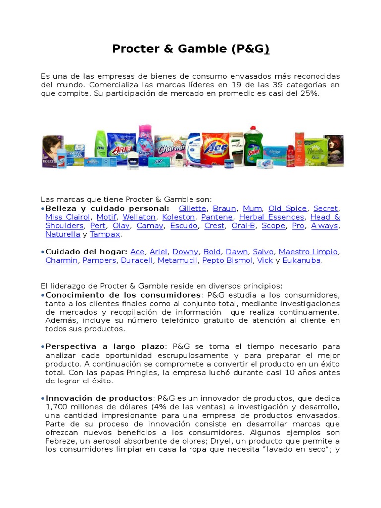 Caso P&G | PDF | Procter & Gamble | Marca