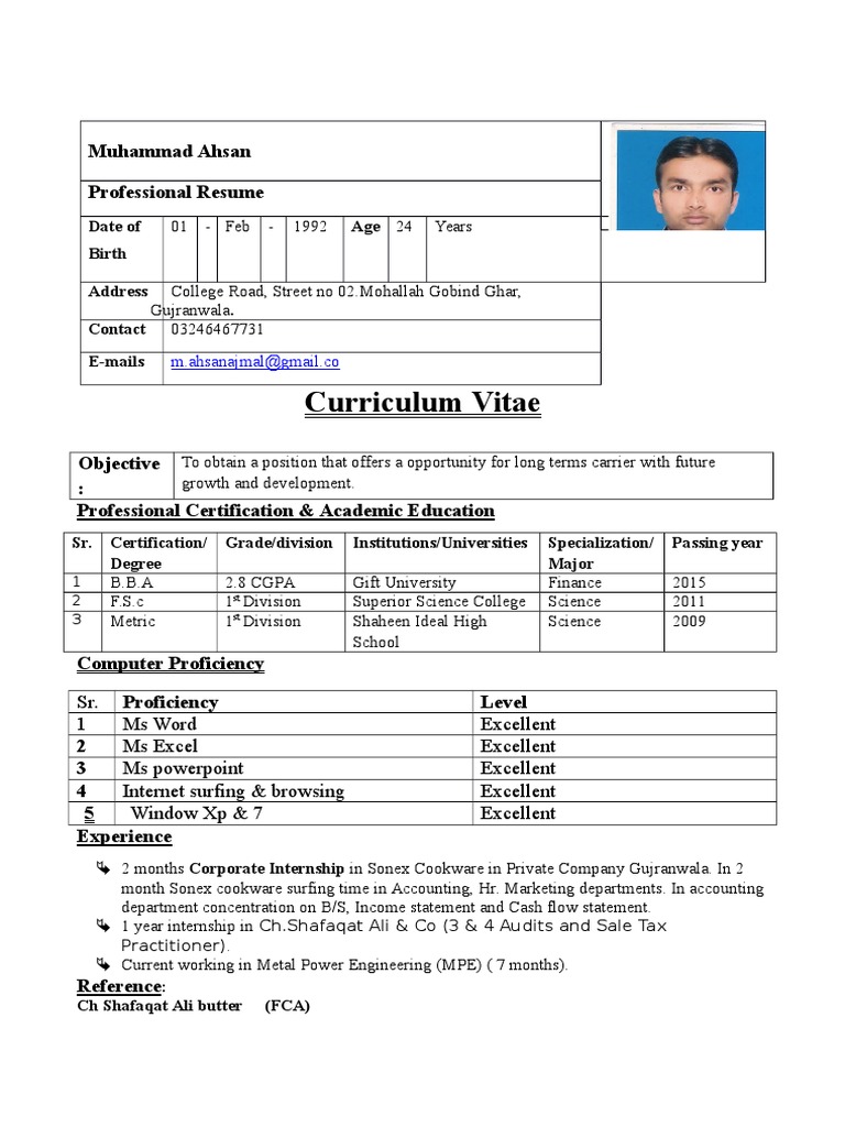 Ahsan CV | PDF