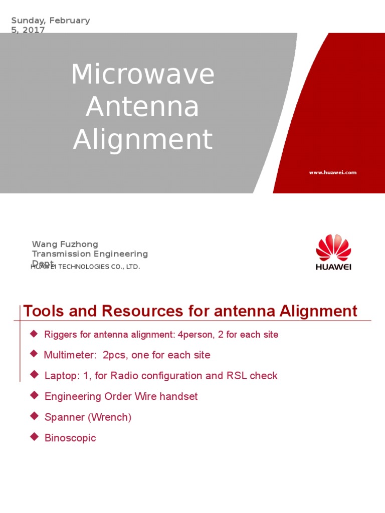 Antenna Alignment Procedure | PDF | Antenna (Radio) | Radio Technology