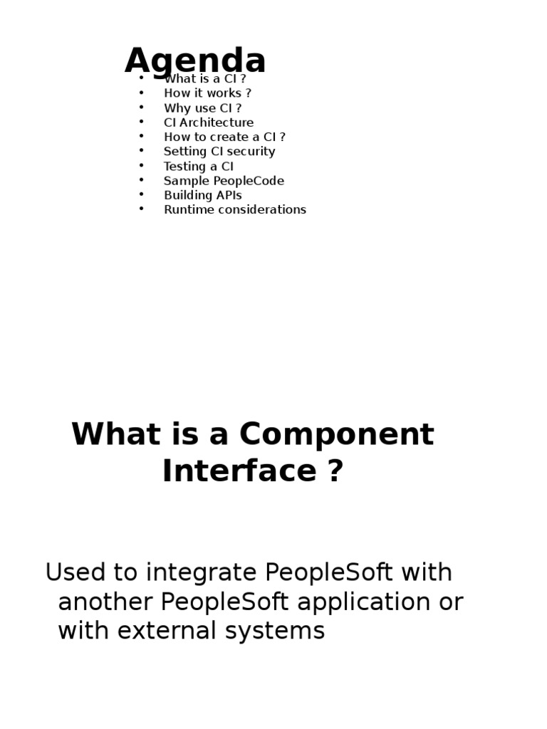 Component Interface in Peoplesoft | PDF | Application Programming ...