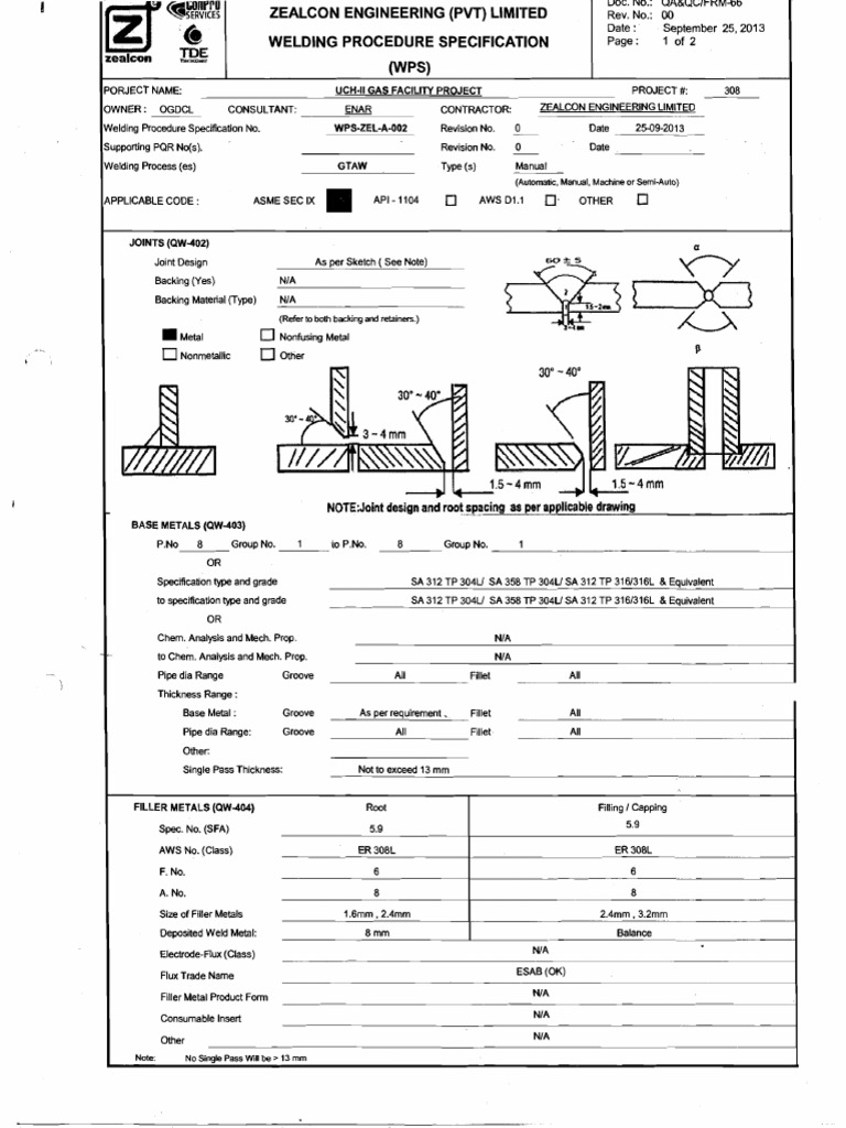 WPS 304L &316L | PDF | Chemical Substances | Applied And ...