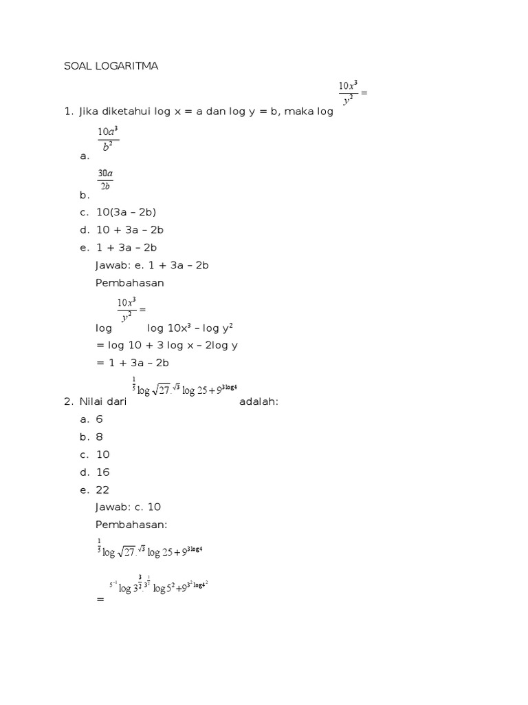 Soal Logaritma | PDF
